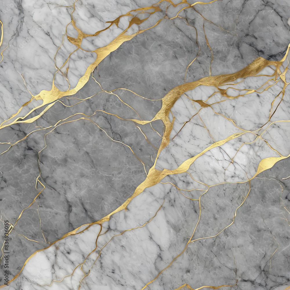 Ilustração Gray marble background with gold splashes. Texture ...