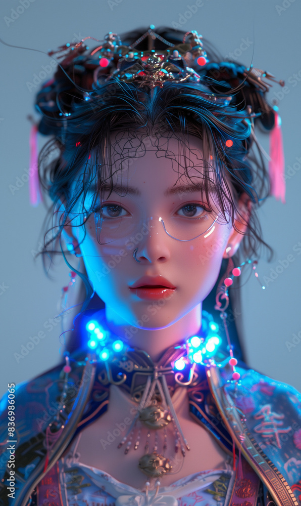 Chinese young girl, 3D face, delicate fair skinChinese Tang Dynasty ...