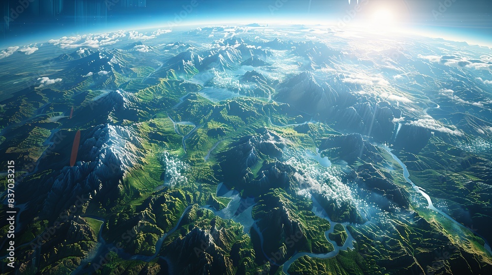 Photorealistic 3D Render of Planet Earth Viewed from Space with ...