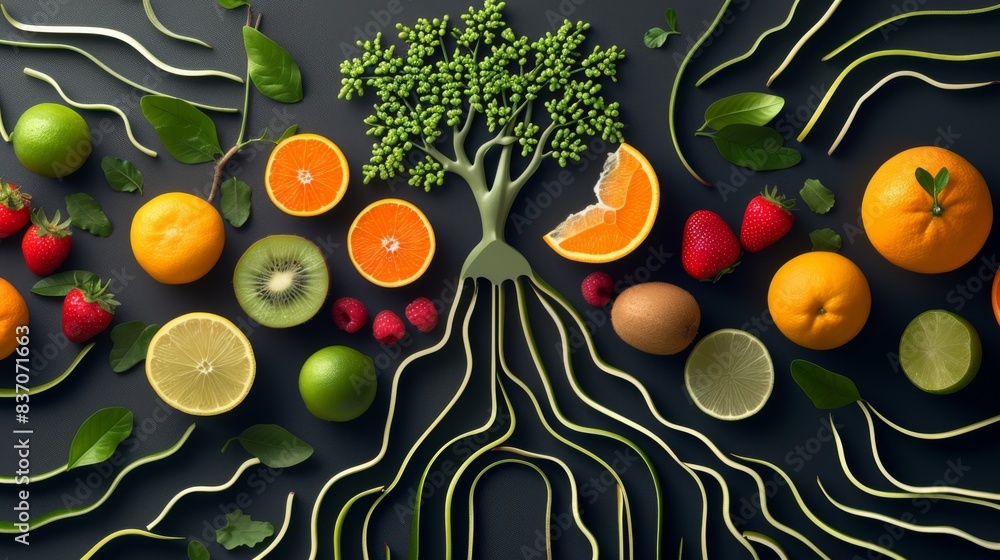 visualization diagram of healthy nutrition --ar 16:9 --quality 0.5 Job ...