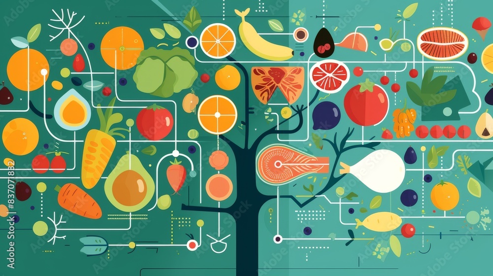 visualization diagram of healthy nutrition --ar 16:9 --quality 0.5 Job ...