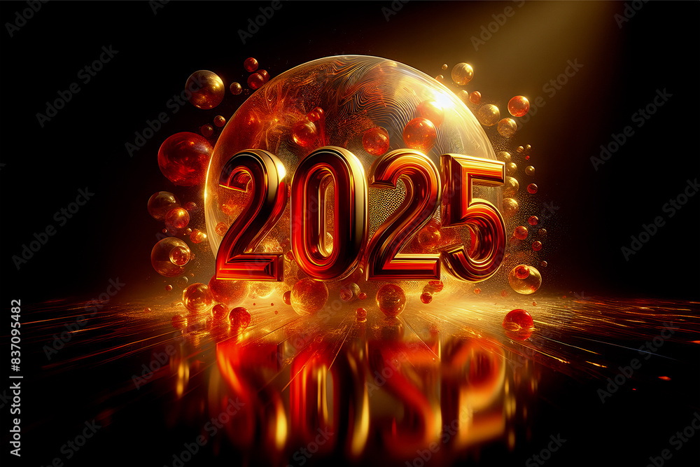 2025 New Year Futuristic 2025 Neon Sign, Cyberpunk Year 2025 Concept ...