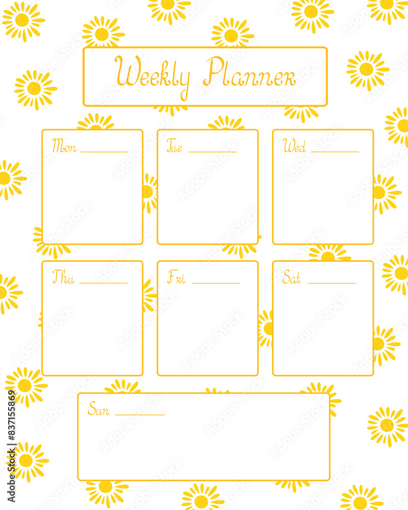 Blank printable Summer Weekly Planner template for seasonal planning ...