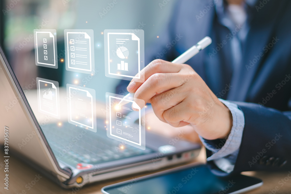 Approve document management service concept. Inspect check system ...