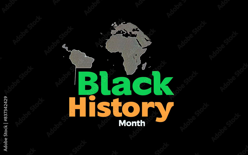 Simple, striking logo with Africa map and "Black History Month" text ...