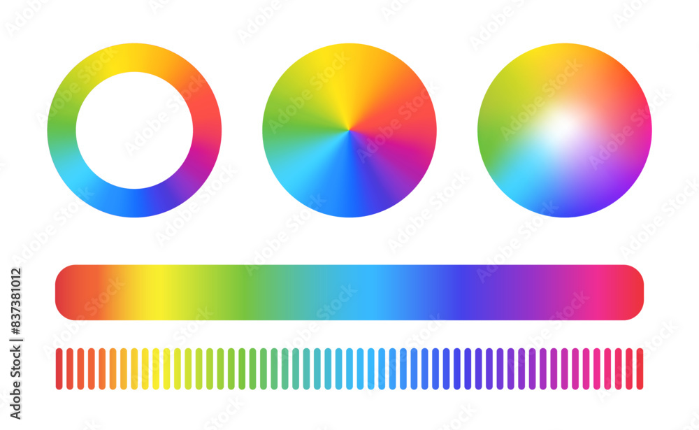 Color wheel or color circle. Vector rgb multi color palette with ...