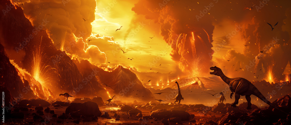 volcano erupting in a cataclysmic display of power and destruction ...