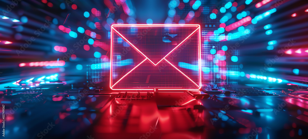 Email icon with open envelope, incoming message, front view ...