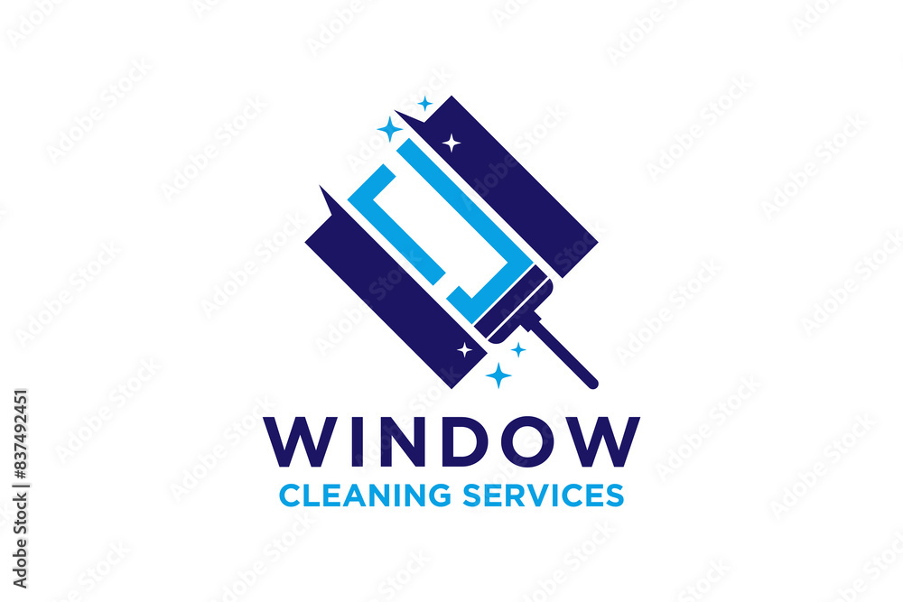 Letter J Window Cleaning Logo Design Stock Vector | Adobe Stock