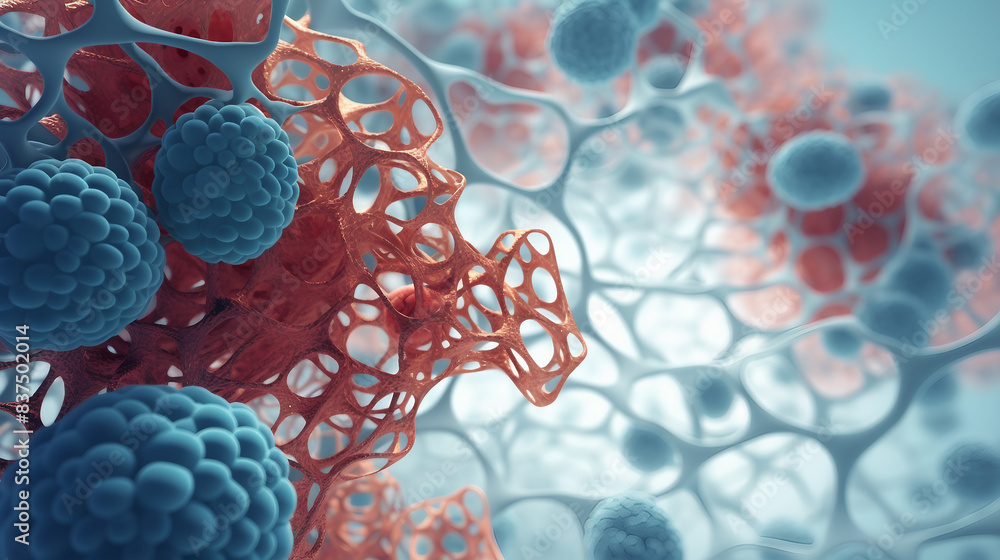 Alveoli Microscopic Structure in Modern Scientific Background - 3D ...