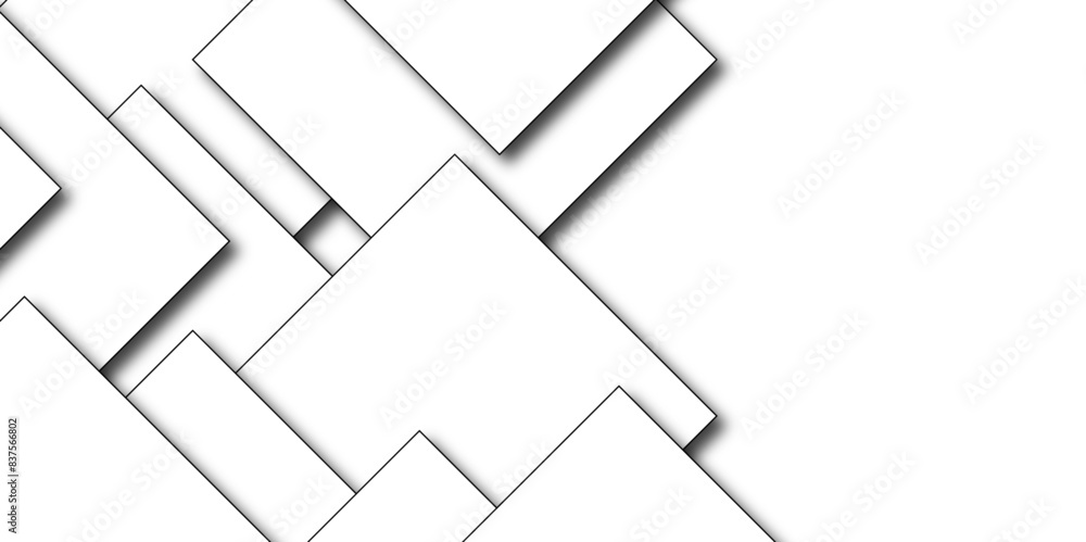 White geometric overlapping square pattern. Vector illustration ...