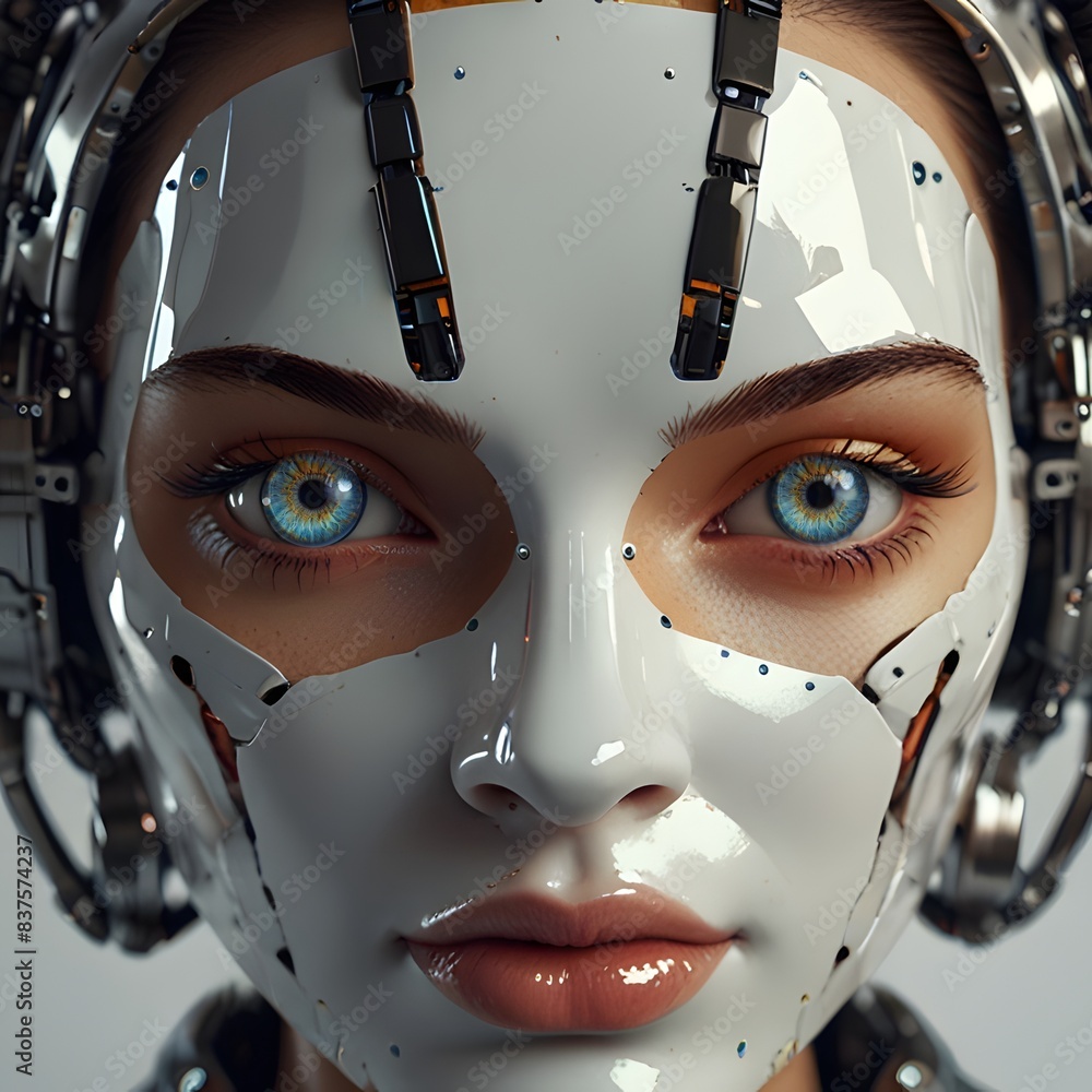 Artificial Intelligence (AI) and Robotics Technology: Female robot faces are commonly used to ...