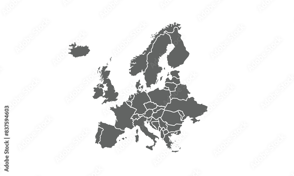 Europe map isolated on white background. for website layouts, reports ...
