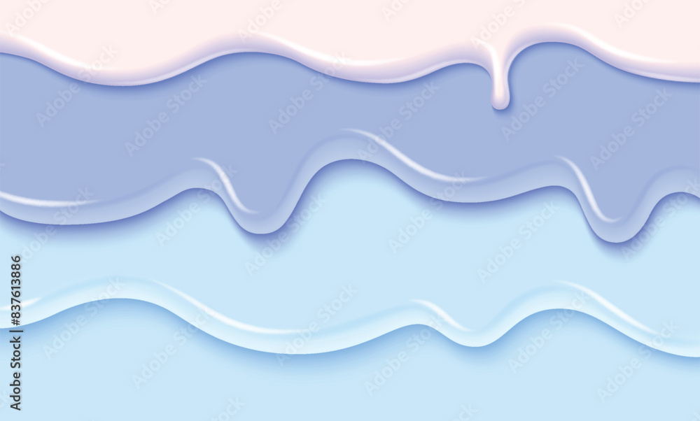 Vector de Stock Blue and white liquid substance border. Vector ...