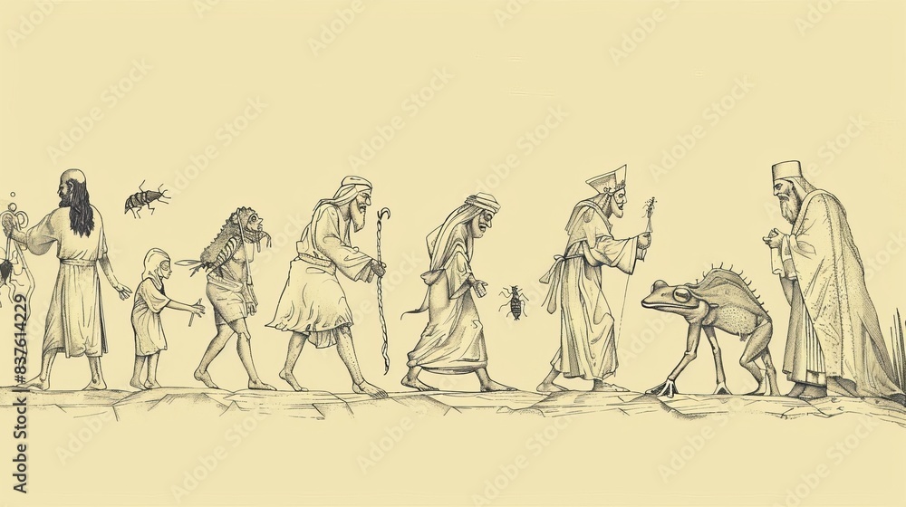 Exodus 8 Biblical Illustration: Plagues of Frogs, Gnats, and Flies ...