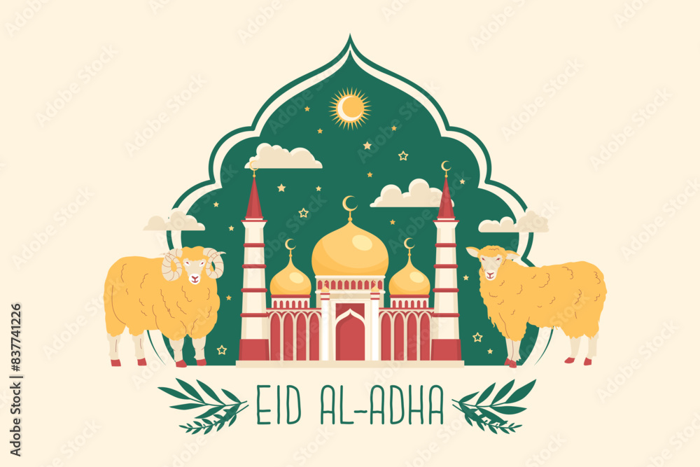 Vector greeting banner for the holy Muslim holiday. Feast of Sacrifice ...