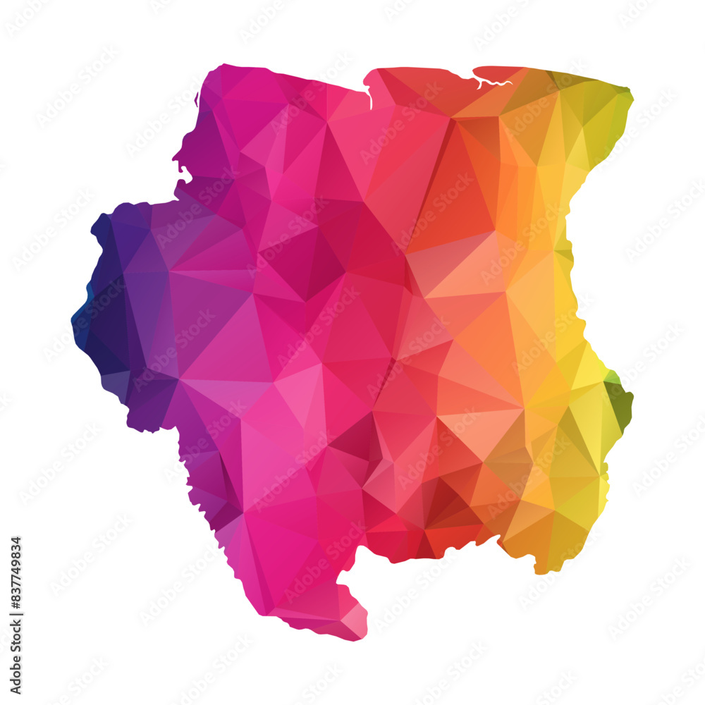 Abstract Polygon Map - Vector illustration Low Poly Color Rainbow ...