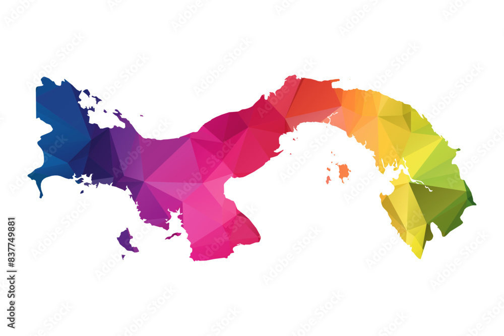 Abstract Polygon Map - Vector illustration Low Poly Color Rainbow ...