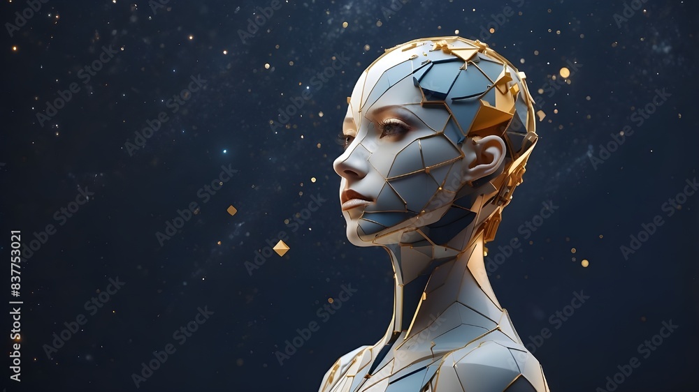 A breathtaking visual of a low-polygonal human form constructed from ...