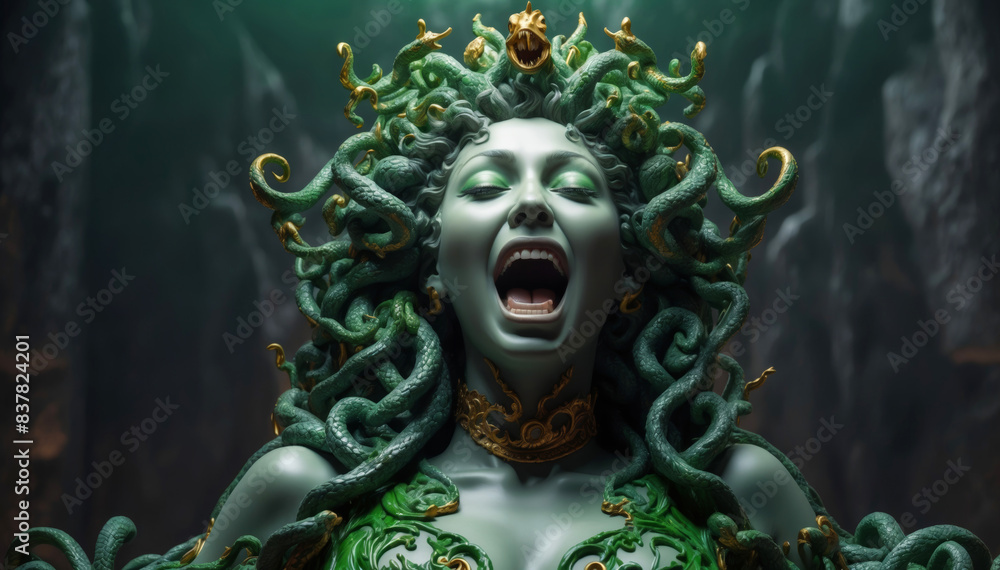 The legendary Medusa screams Stock Photo | Adobe Stock
