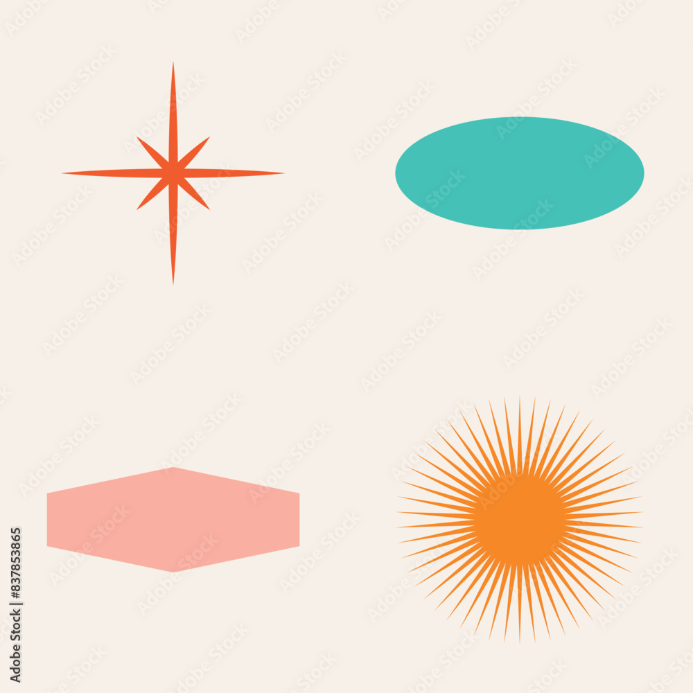 50s Mid Century Modern Shapes, Elements, Logos, Signs, Fifties, 1950s ...