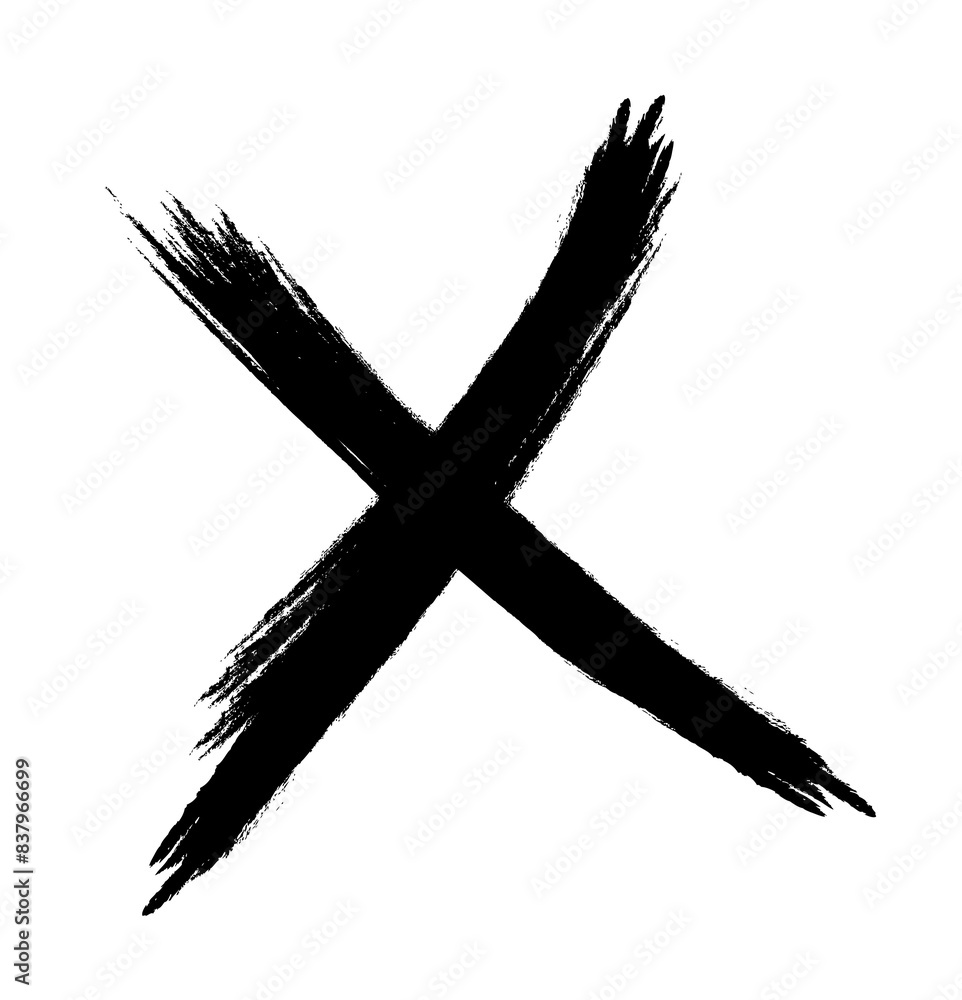 Black wrong mark png brush stroke texture, transparent background Stock ...