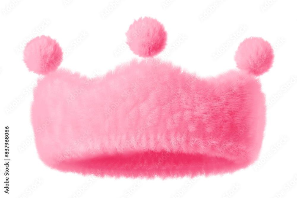Pink crown png fluffy 3D shape, transparent background Stock ...