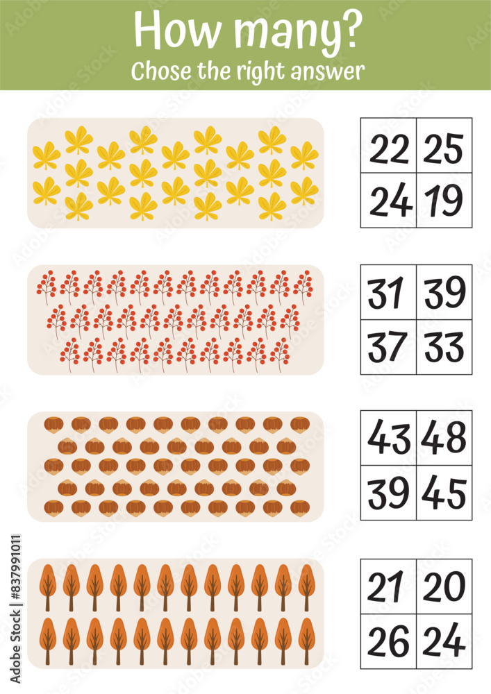 Math worksheets for school education. Mathematics educational how many ...