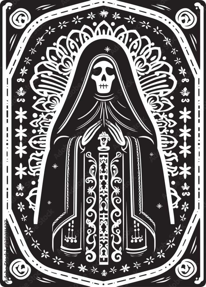 Santa Muerte Modern Icon Santa Muerte Day of the Dead Design Stock ...