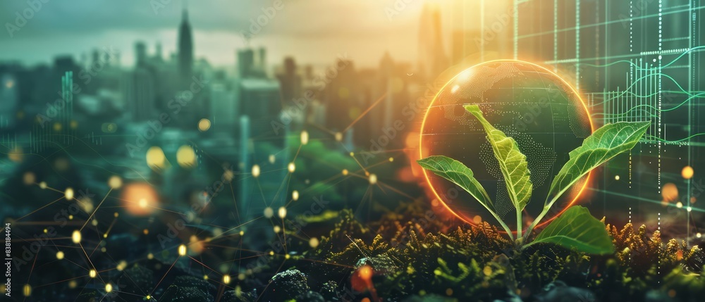 An innovative presentation features a futuristic graph showing the ...