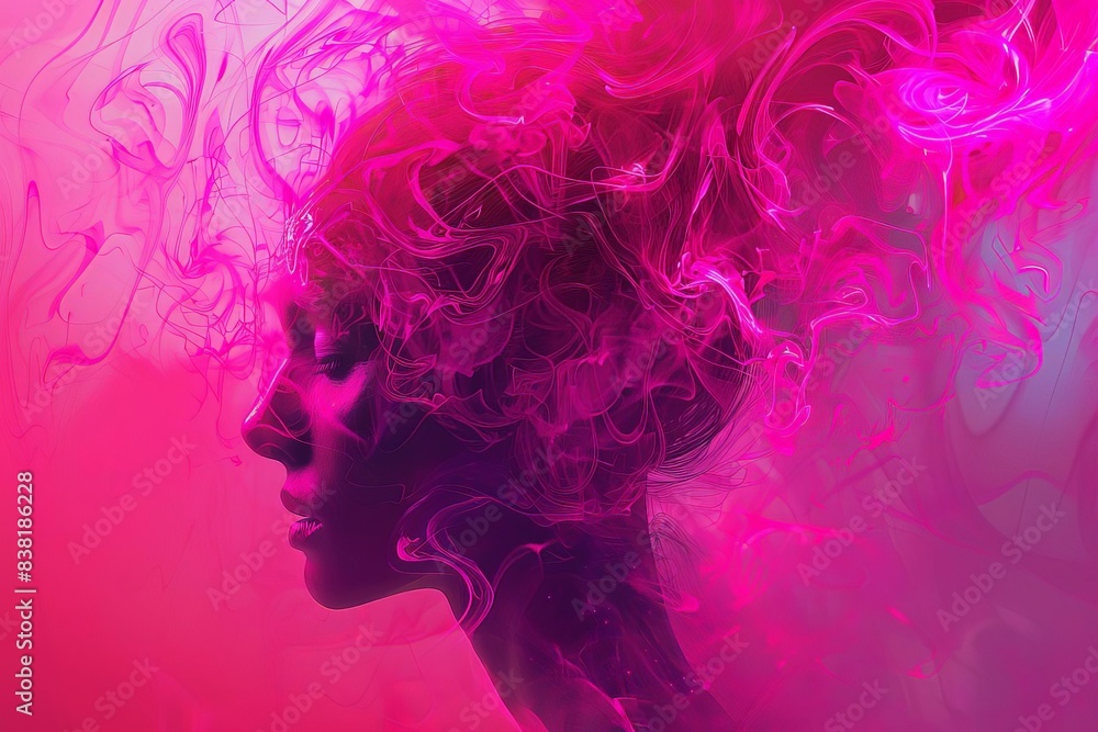 Design a side view abstract background with dynamic shapes in a vibrant ...