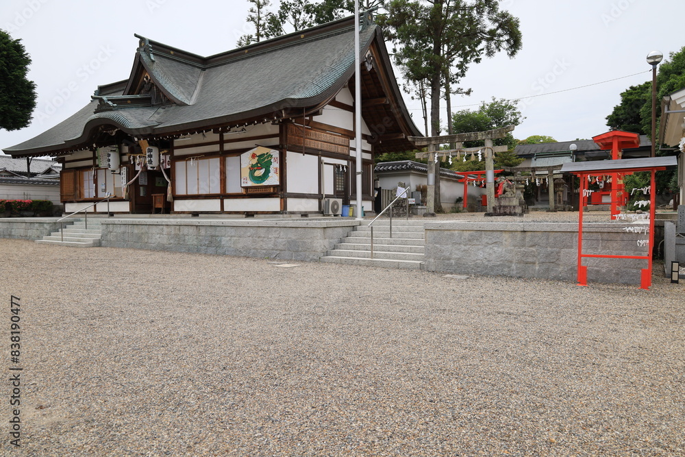 A Japanese shrine in Katano City in Osaka Prefecture : a scene of the ...