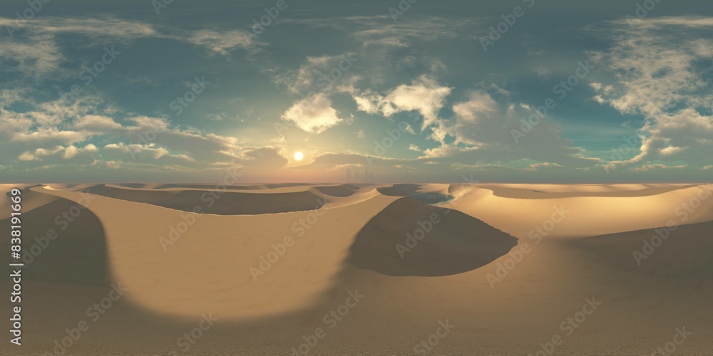 sandy desert. Environment map. HDRI map. Equirectangular projection ...