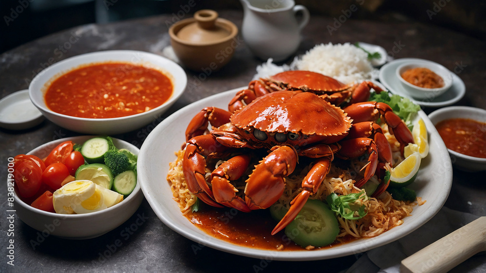 Chili Crab popular dish in Singapore featuring whole crabs stir-fried ...