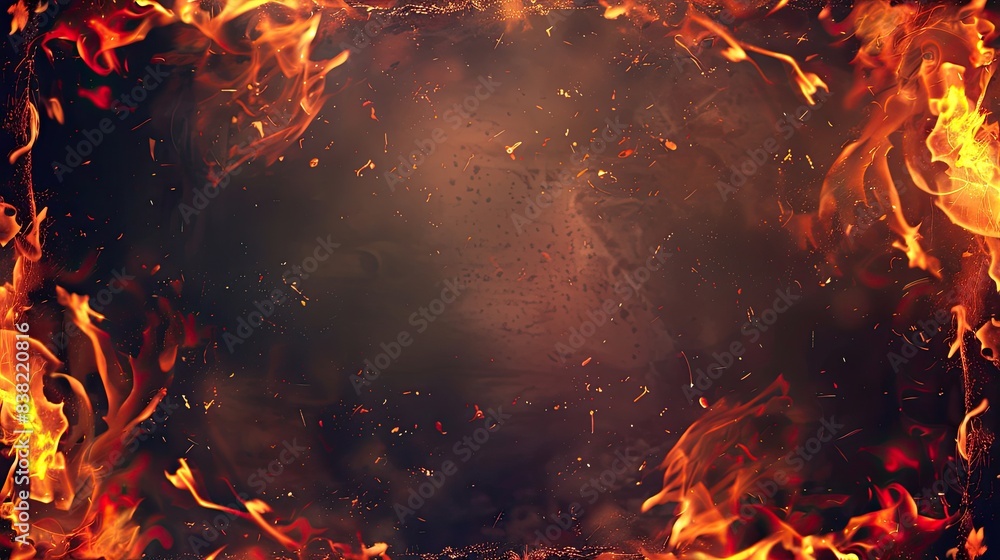 fire frame border background for banner with copy space Stock Photo ...