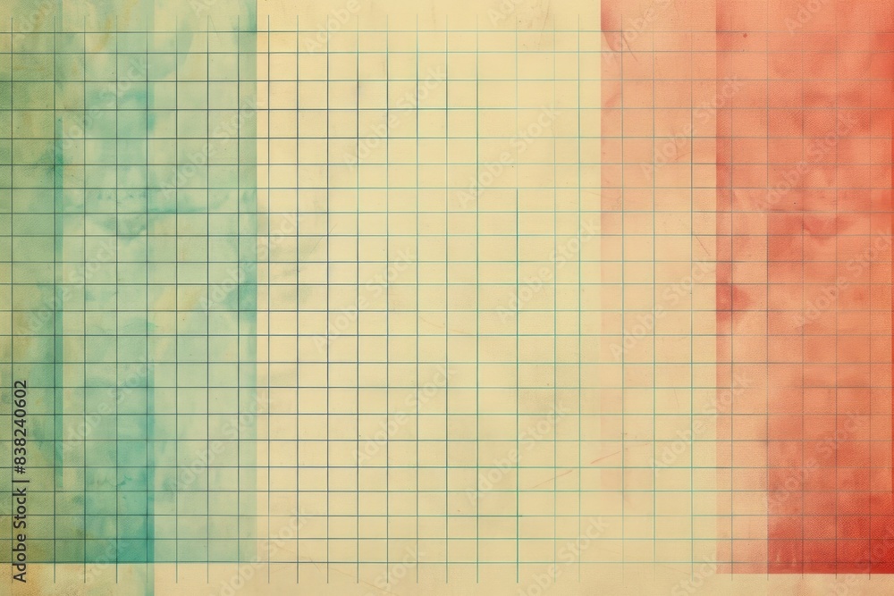 Retro style background illustration, featuring a classic graph paper ...