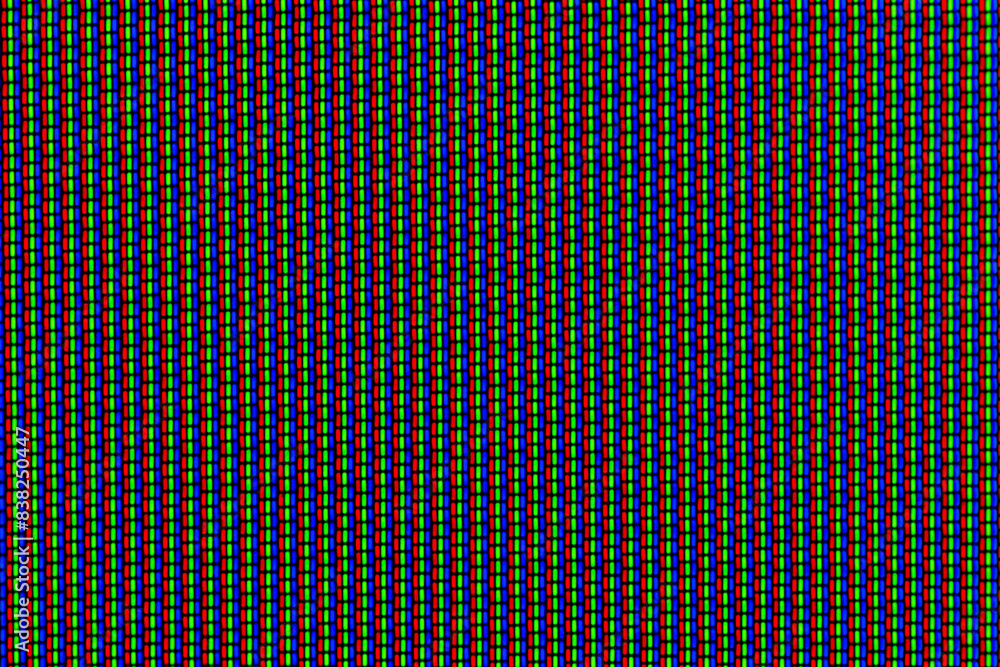 Color dot of a CRT TV screen (cathode ray tube) Shot using a macro ...