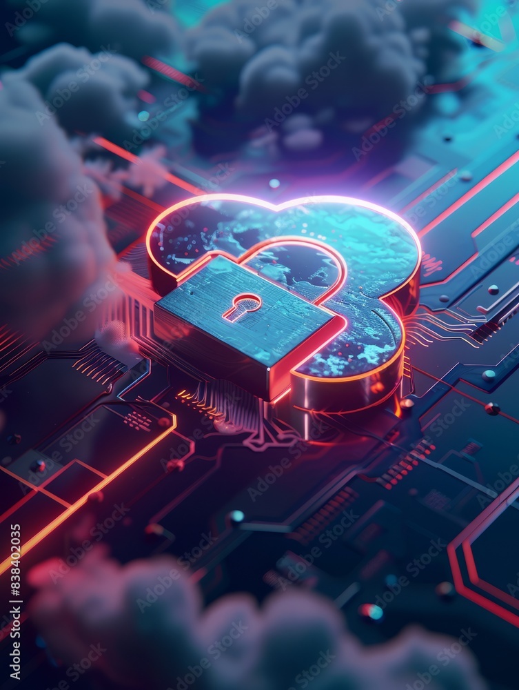 Cloud And Edge Computing Technology Concept With Data Protection System To Protect Data Security