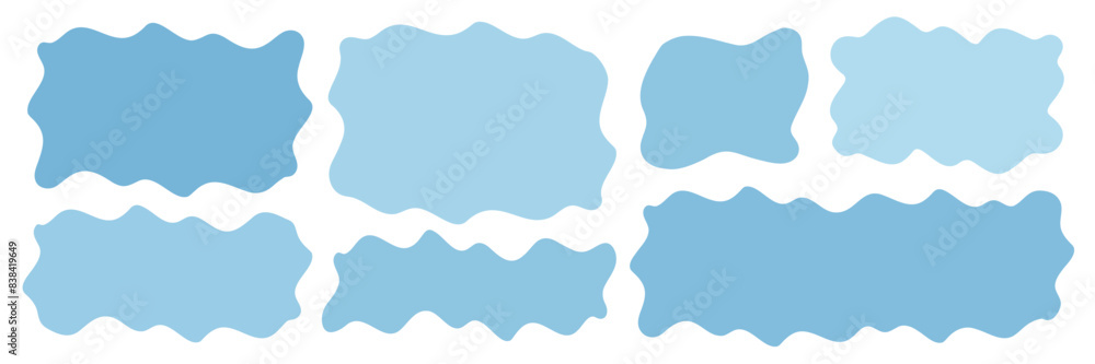 Various blue doodle rectangle quote poster set. Cute hand drawn text ...