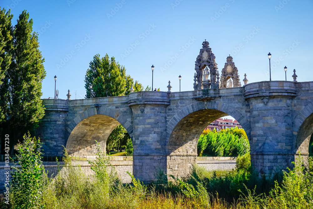 Historic Toledo Bridge, restored baroque-style pedestrian bridge, built ...