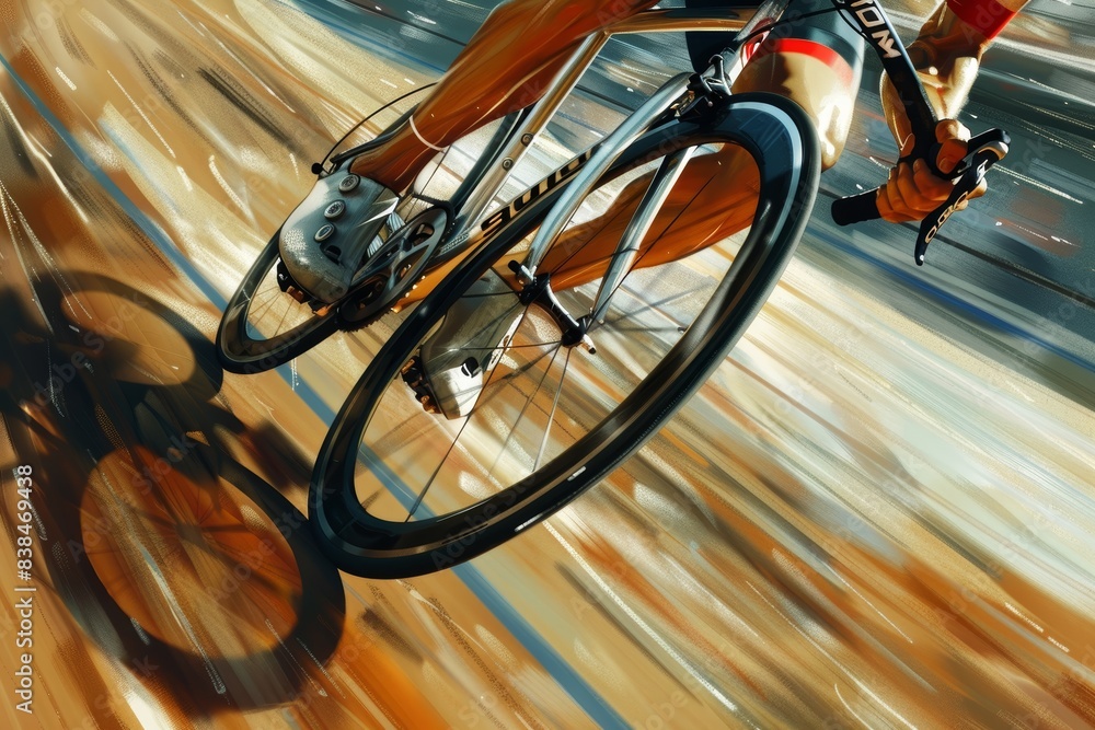 Cyclist's Powerful Legs in Action on Olympic Velodrome - High-Speed ...