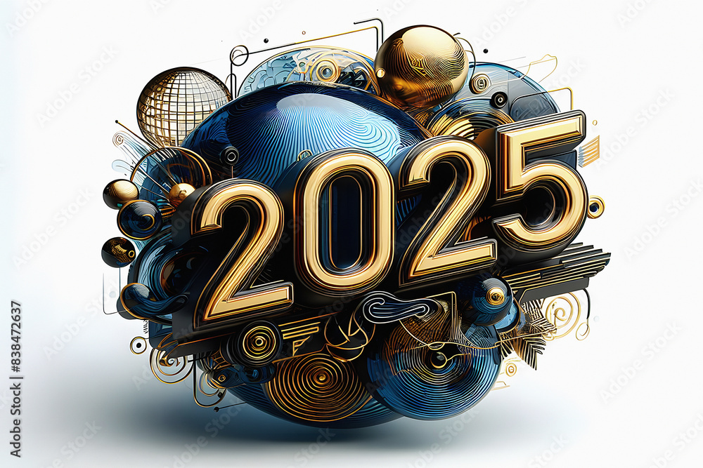 2025 New Year Futuristic 2025 Neon Sign, Cyberpunk Year 2025 Concept ...