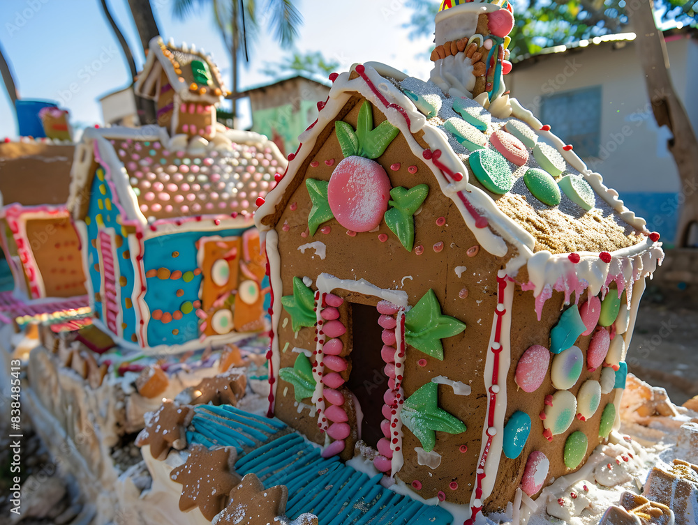 Colorful gingerbread houses in Port-au-Prince, Haiti, showcasing unique ...