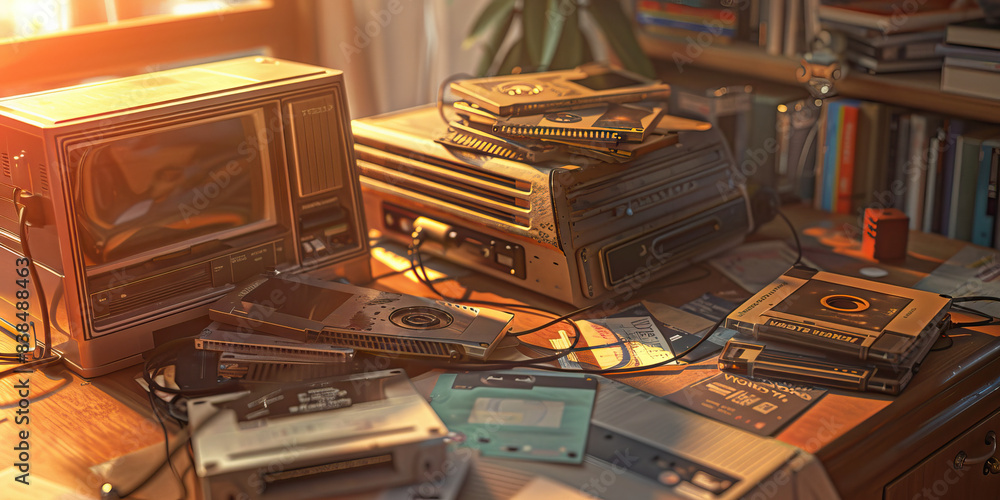 The Flickering Shadows of the Future: A desk with a vintage overhead ...