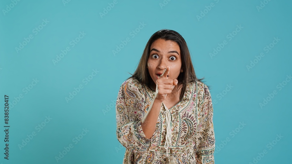 Irked indian woman fighting with boyfriend, doing scolding gesturing ...