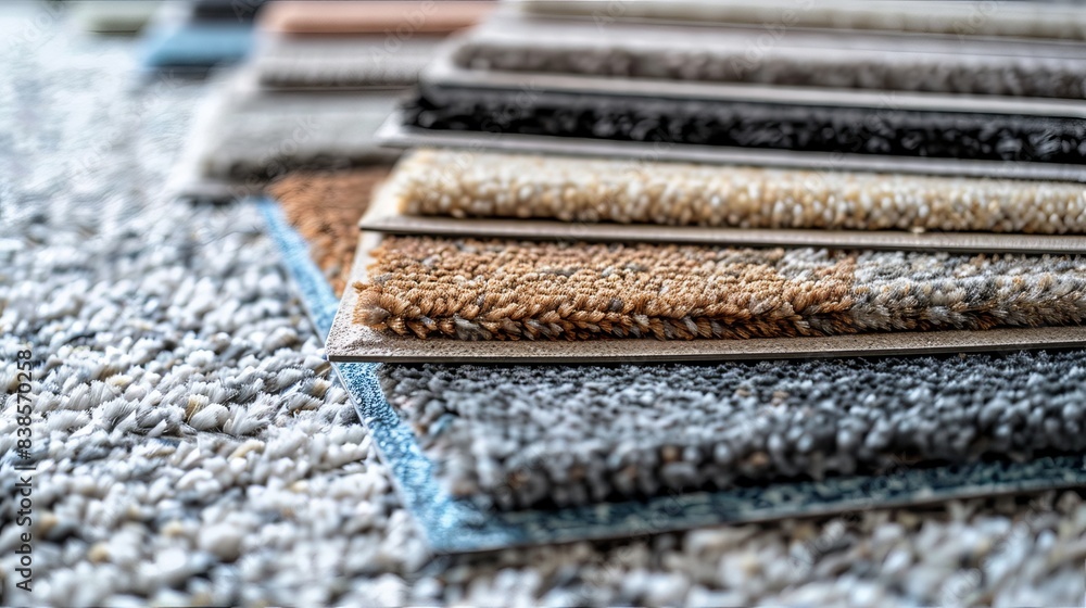 Closeup view of carpettextured vinyl floor tile samples Vinyl floor ...