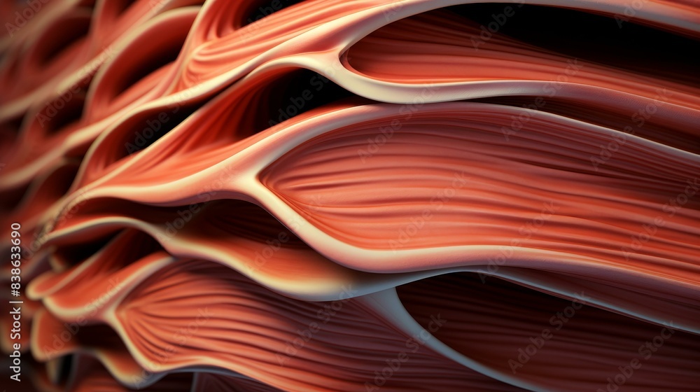Detailed medical illustration of anatomic muscle textures with high ...