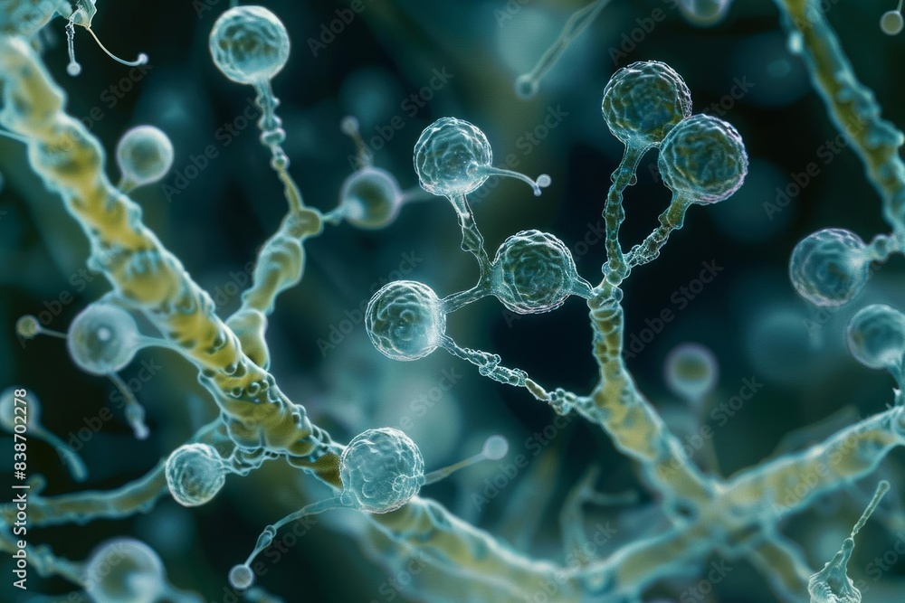 Highresolution photo of yeast cells during budding process ...