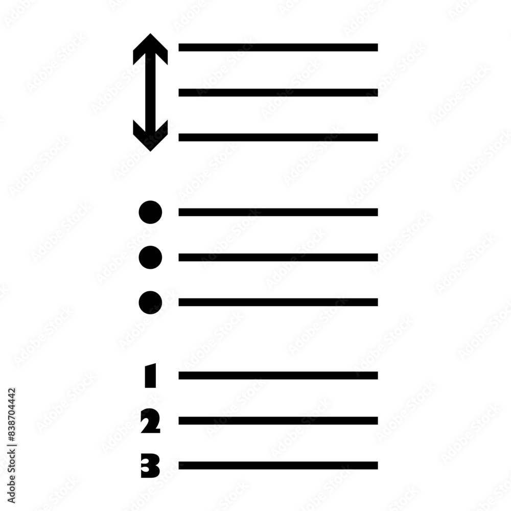 Organizational chart vector icon. Black and white list design. Vertical ...