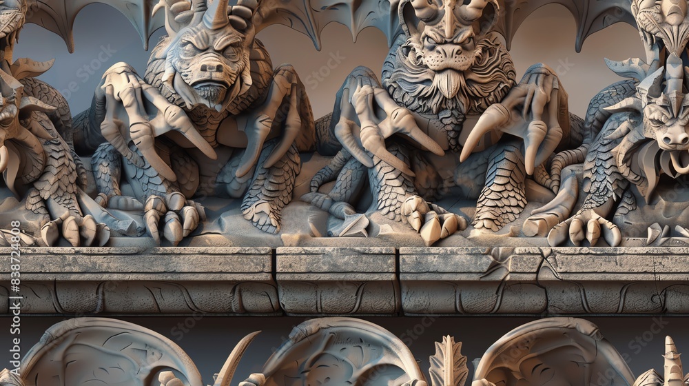 33 Evolution of a gargoyle, stone to living creature, transformation ...